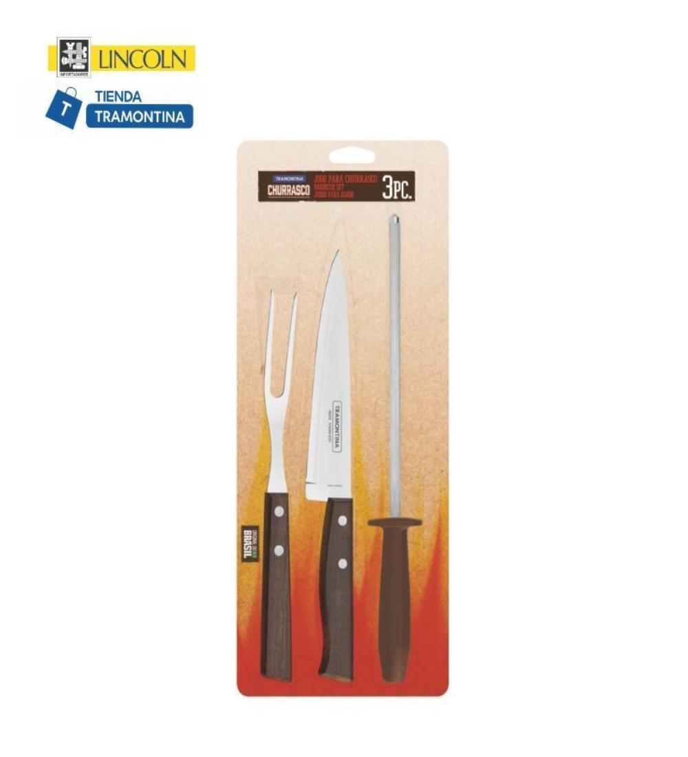 JUEGO P/ ASADO TRAMONTINA 3PZ T22299M – PIRÁMIDE ELECTRODOMESTICOS